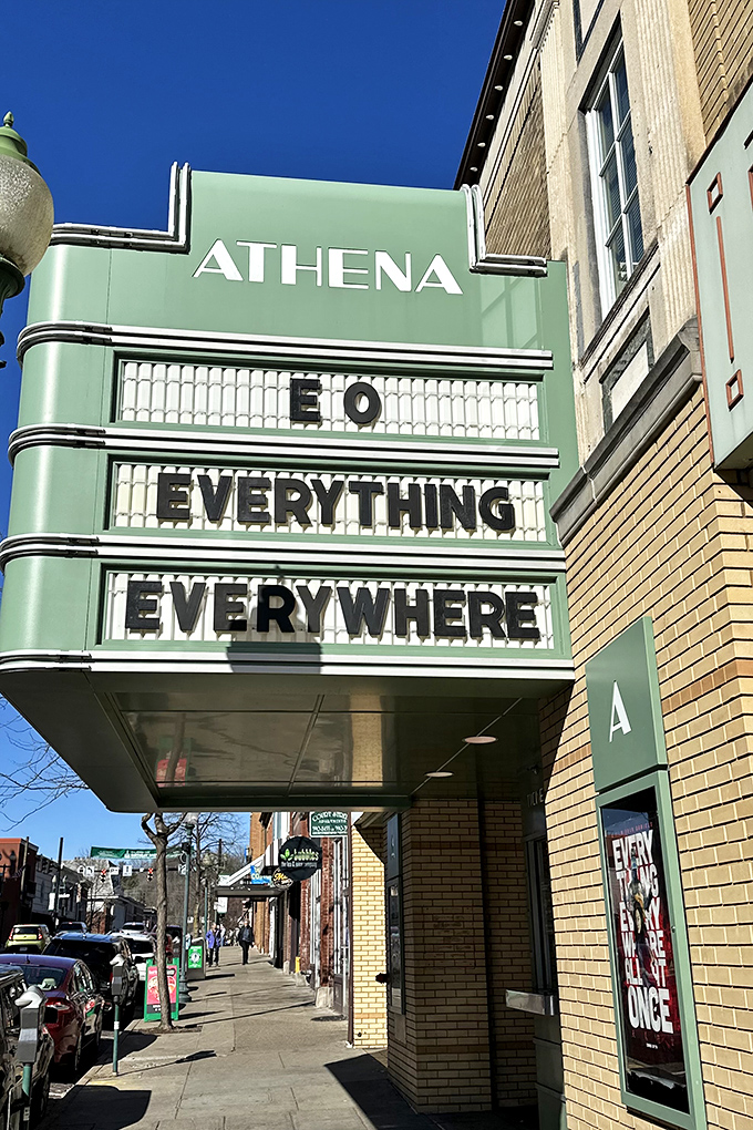 "To Everything Everywhere"&mdash;the Athena's vintage marquee promises cinematic journeys beyond Athens' brick streets, a portal to worlds both real and imagined.