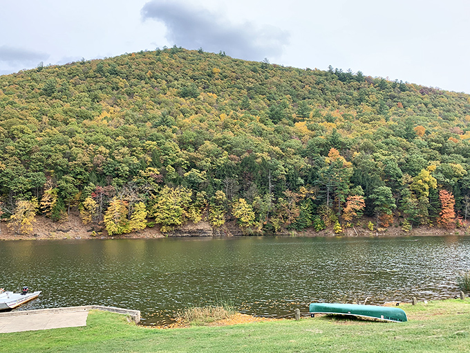 Autumn transforms the mountains into nature's most extravagant paint-by-numbers project, completely free to admire.