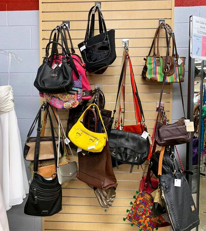 A handbag rainbow dangles enticingly&mdash;that yellow statement piece practically screaming for a night out.