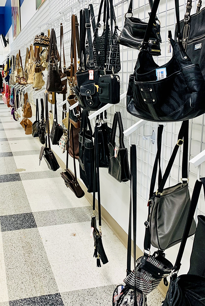 The handbag wall&mdash;where purses of past seasons hang like fashionable fruit, ripe for the picking at a fraction of retail.