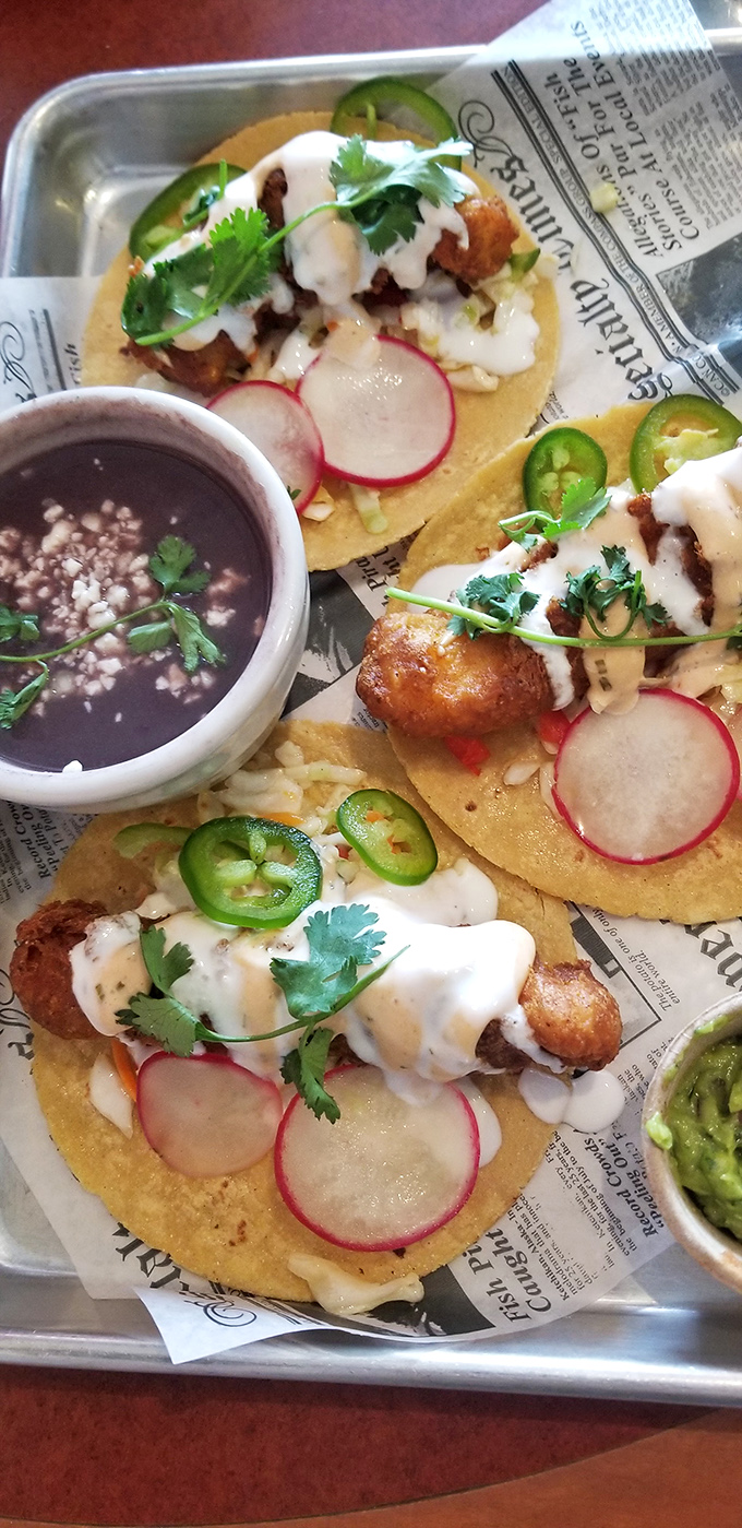 These aren't your abuela's tacos, but they might make her jealous&mdash;crispy fish, fresh radishes, and creamy sauce create the perfect handheld vacation.