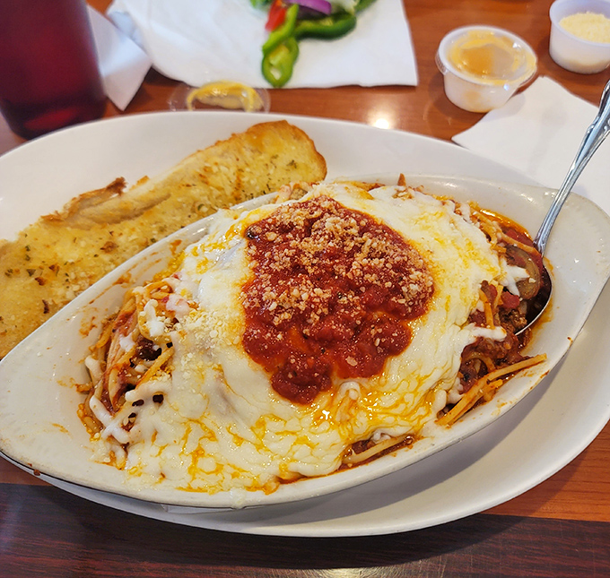 Spaghetti baked under a blanket of melted cheese &ndash; Italy meets Georgia in the coziest way possible.