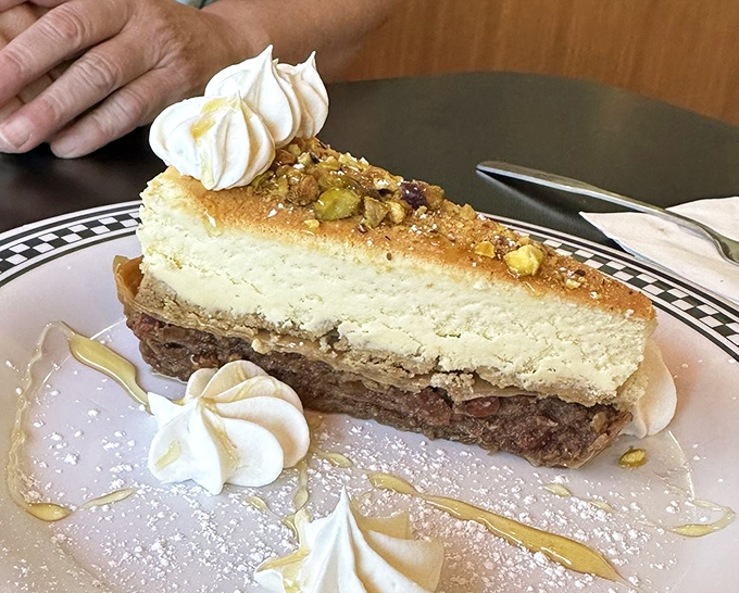 Baklava cheesecake: where Mediterranean meets diner dessert in a marriage so perfect it deserves its own reality show.