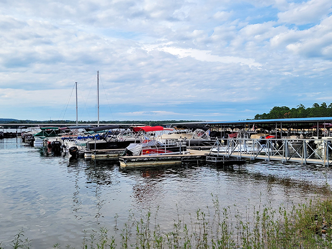 The marina showcases a flotilla of boats ready for lake adventures, proving retirement doesn't mean the end of exploration &ndash; just the beginning.