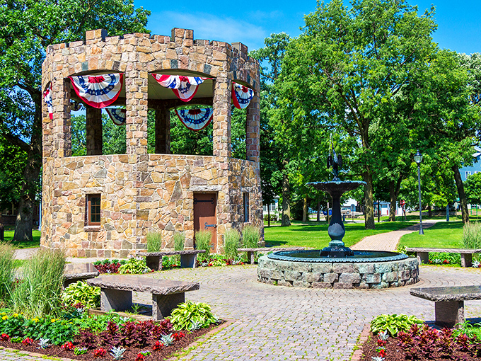 Barden Park's stone tower stands as a charming sentinel, surrounded by greenery and ready for your next Instagram moment.