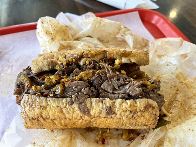 The combo sandwich: for when you can't decide between beef and sausage and wisely realize you don't have to choose at all.