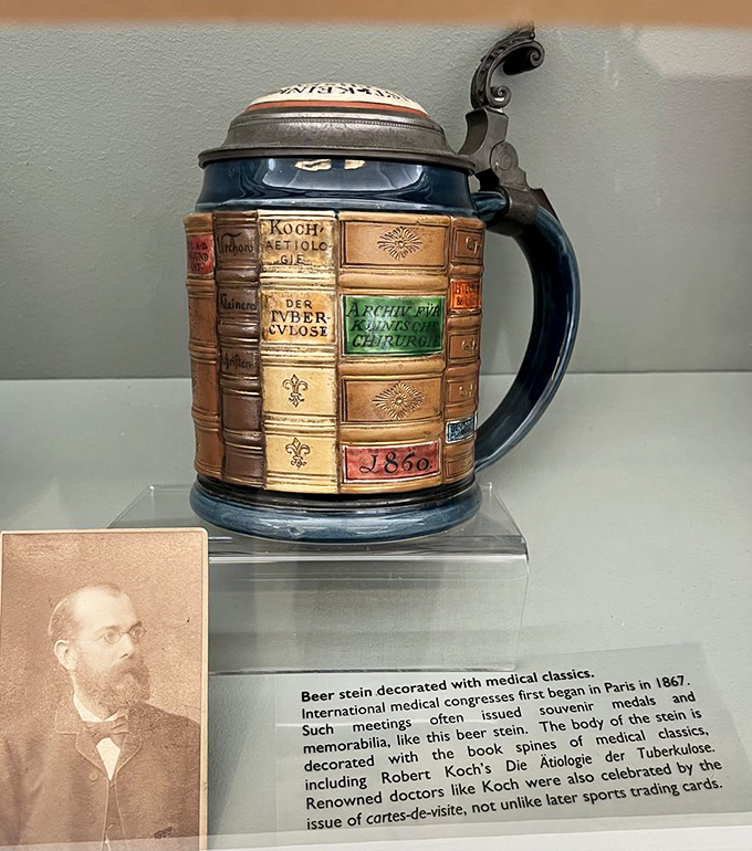 This ornate beer stein decorated with medical classics proves doctors have always appreciated a good brew after a long day of healing.