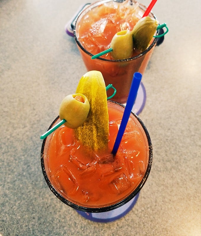 Bloody Marys that double as appetizers &ndash; garnished with enough pickled accessories to qualify as a small salad bar on their own.