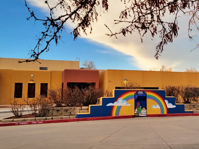Not just books but dreams behind that cheerful rainbow entrance&mdash;Bloomfield's library proves reading is still the most colorful adventure.