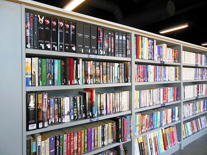 The book section: where literary treasures hide between forgotten romance novels and yesterday's bestsellers, waiting for their next reader.