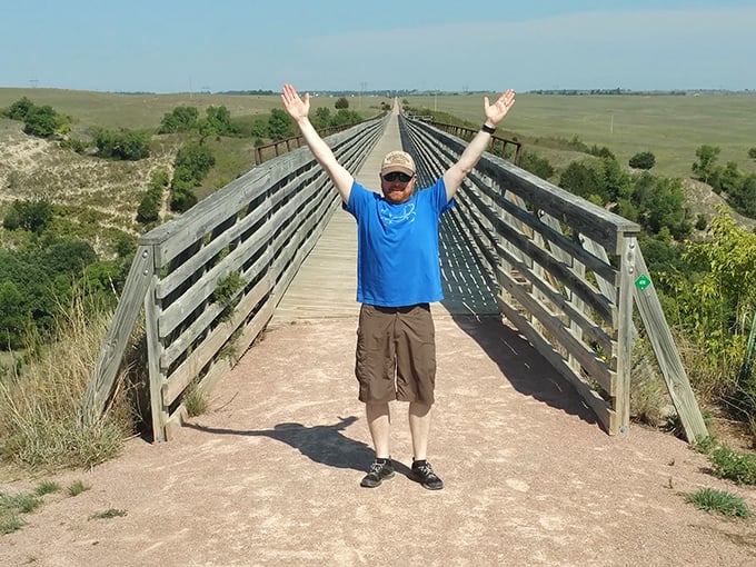 Bryan Bridge stretches across the Niobrara River Valley like a wooden runway, inviting visitors to literally walk into the wild heart of Nebraska.