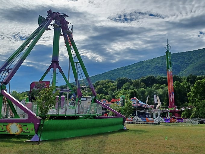 Buchanan Town Park hosts everything from carnival rides to summer concerts, serving as the community's outdoor living room.
