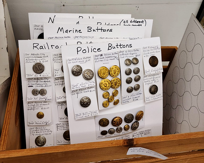 These aren't just buttons&mdash;they're miniature historical documents, cataloging the uniforms of those who served on rails, seas, and city streets.