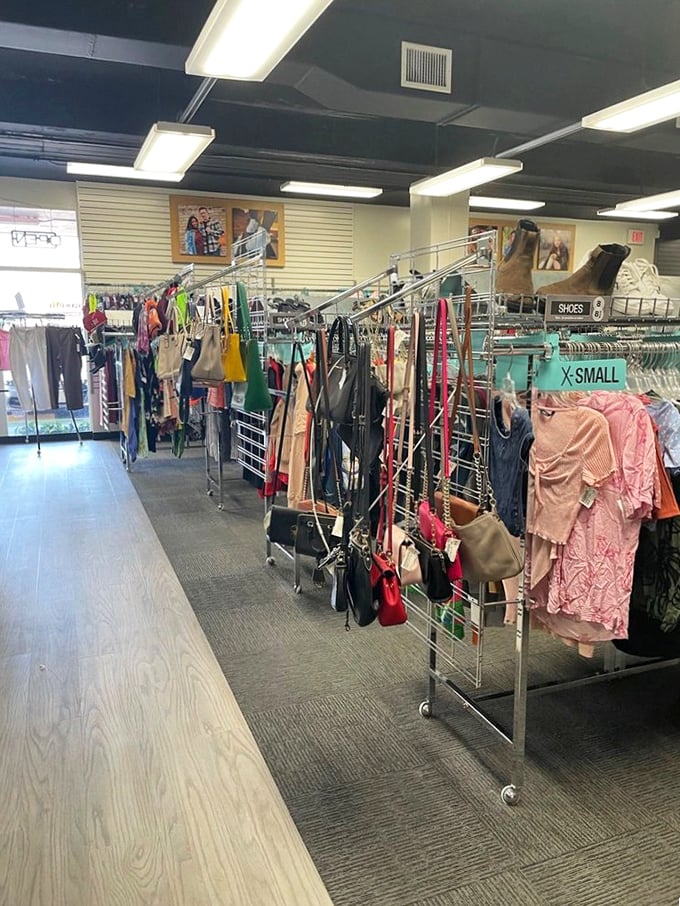 Organization is key&mdash;racks arranged by size and type transform what could be chaos into a pleasant treasure hunting experience.