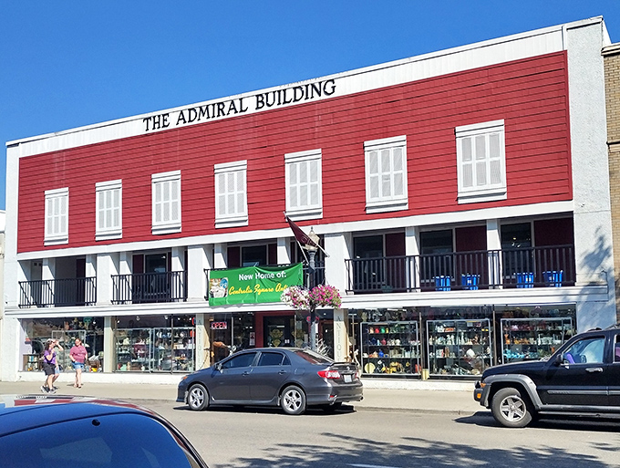 The Admiral Building houses treasures waiting to be discovered, its bright red fa&ccedil;ade a cheerful invitation to antique hunters and nostalgia seekers alike.