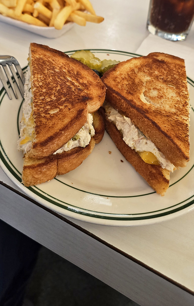 The chicken sandwich arrives with no pretension&mdash;just perfectly toasted bread embracing its filling with the confidence of something that doesn't need to show off.