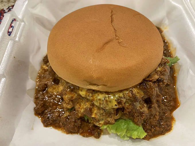 When chili meets cheeseburger, magic happens &ndash; this beautiful mess requires both hands and zero shame about the inevitable drips.