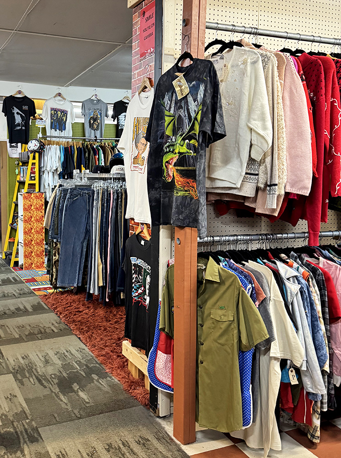 Vintage clothing racks where fashion never died, just waited patiently for style to come full circle.