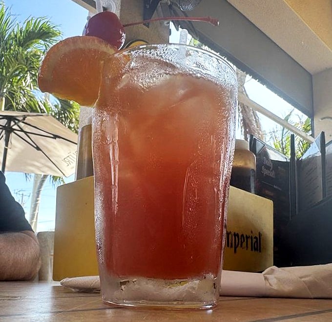 This sunset-colored cocktail isn't just refreshing&mdash;it's practically mandatory in the Florida heat. Garnishes that mean business.