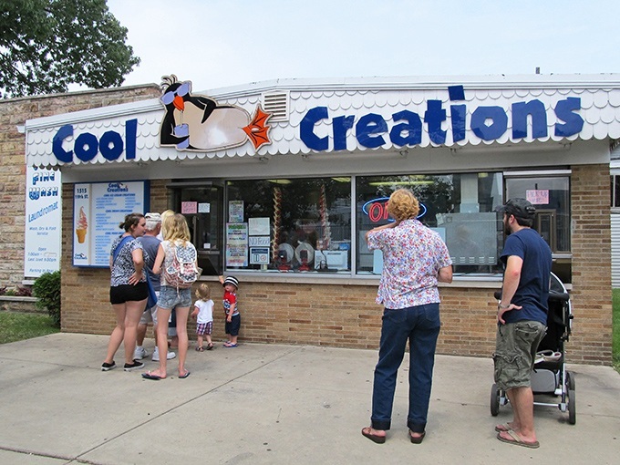 Cool Creations draws crowds like a summer mirage, offering frozen salvation when Lake Michigan's breeze isn't quite enough to cool you down.