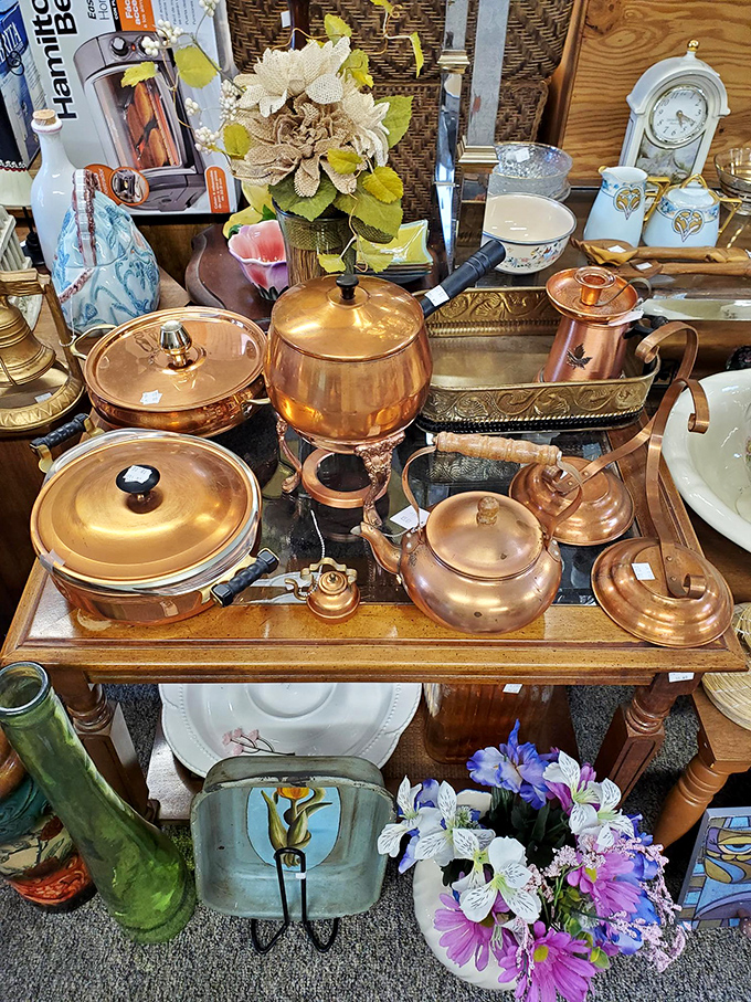Copper cookware that would make Julia Child swoon. These pots have probably prepared more feasts than most professional chefs.