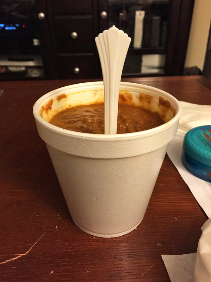 A humble cup of chili that could teach fancy restaurants a thing or two about depth of flavor. Spoon not optional.