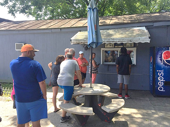 The line forms early at B's&mdash;these folks know that "sold out" isn't just a marketing tactic. It's the reality of barbecue done right.