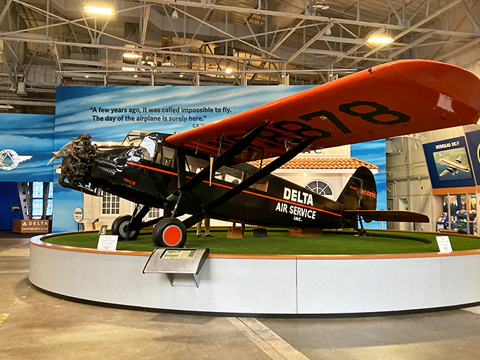 Parked on the tarmac like a retired athlete still in perfect form, this Delta jet awaits your admiration rather than your boarding pass. 