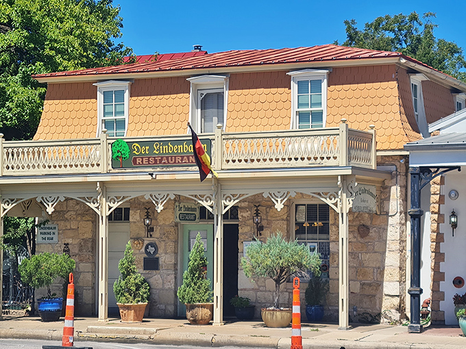 Der Lindenbaum Restaurant serves German comfort food in a setting so authentic you'll check your passport. Gem&uuml;tlichkeit in the Hill Country!