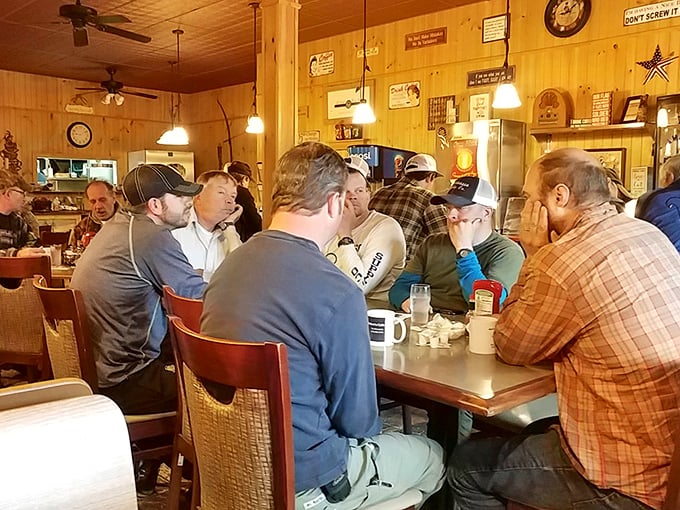 The true measure of a great caf&eacute;: tables of locals deep in conversation, solving world problems one coffee refill at a time.