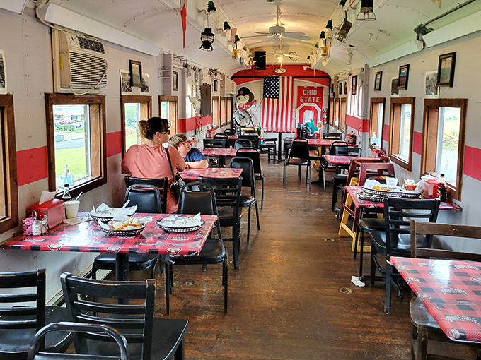 The long, narrow dining car creates an experience as unique as the food. Every seat feels like you've scored the best table in the house.