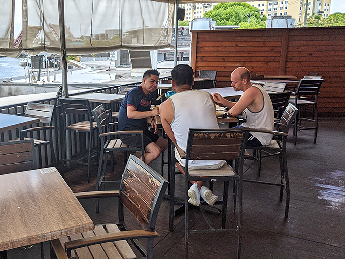 The riverside patio offers front-row seats to Miami's boat parade &ndash; the perfect backdrop for seafood that was swimming just hours earlier.