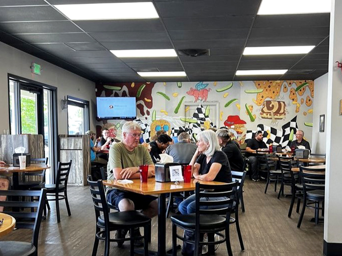 The dining room buzzes with the satisfied murmurs of locals who've discovered that happiness is just a sandwich away.