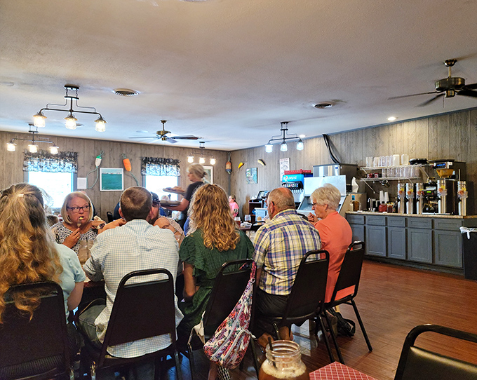 The true measure of a local gem: tables filled with folks who look like they've been coming here since before you knew what good catfish tasted like.