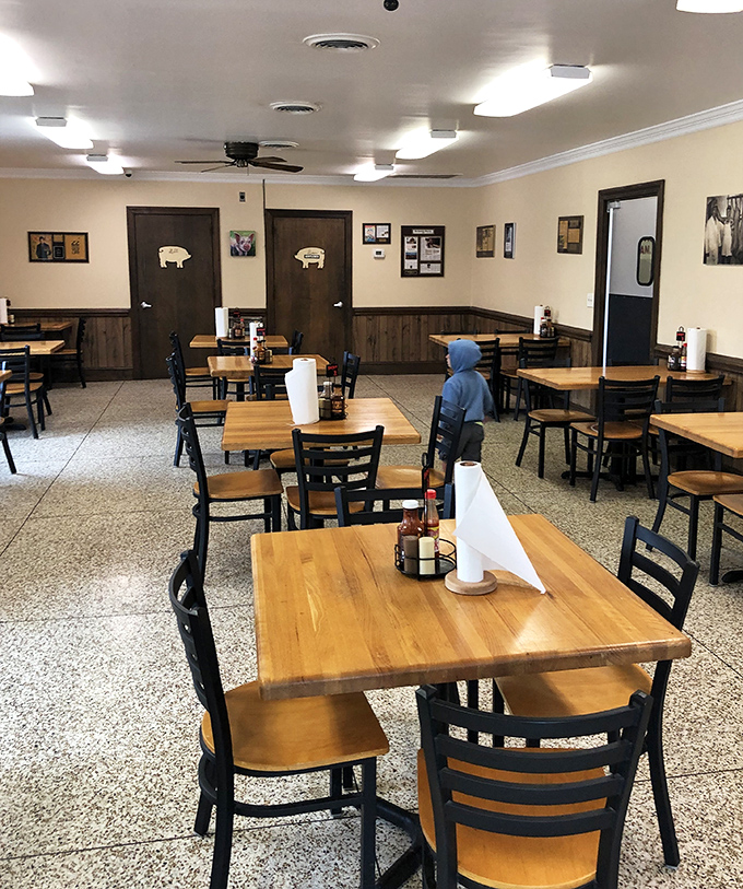 The dining room has all the ambiance of your high school cafeteria, but with food that would make a four-star chef weep.