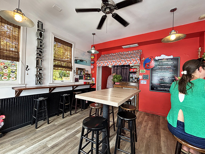 The dining area feels like the living room of that cool friend who moved to the Keys. Simple, welcoming, and ready for good times.
