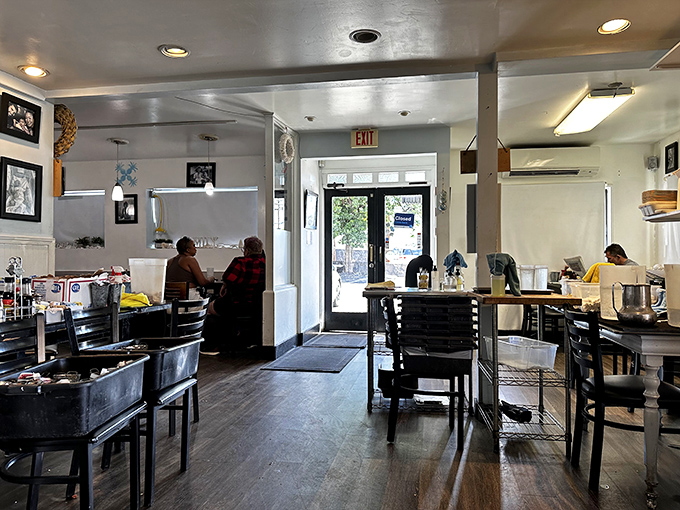 The dining area strikes that perfect balance&mdash;clean and comfortable without pretension, letting you focus on what really matters: that extraordinary omelet heading your way.