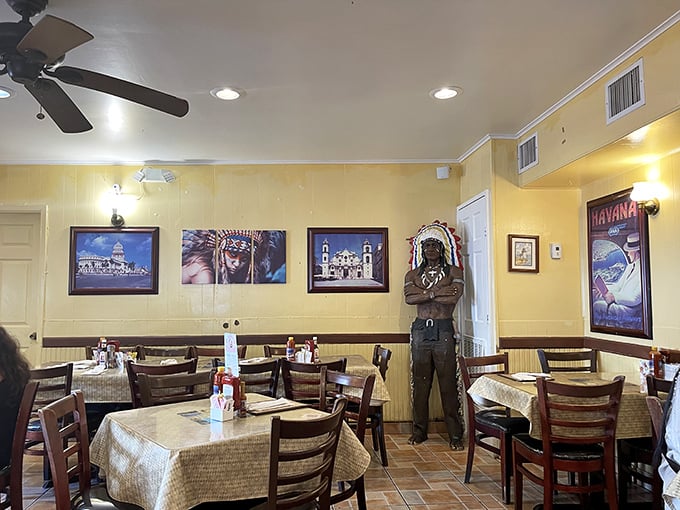 The wood-paneled dining room feels like eating in someone's cabin&mdash;if that cabin happened to serve the best Cuban food in the Florida Keys.