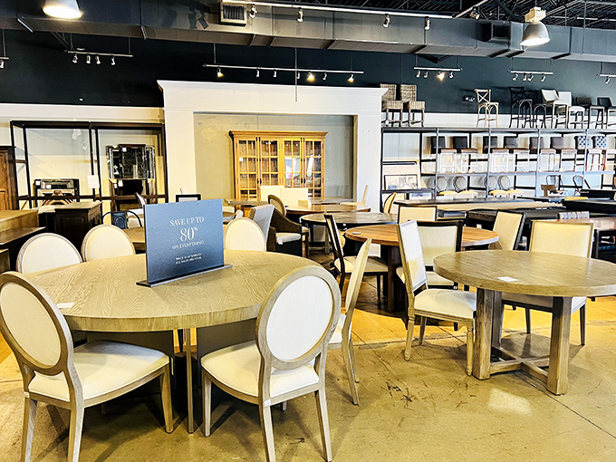 Dining furniture that whispers, "Yes, you can finally host that dinner party" with savings that'll leave room in the budget for actual food.