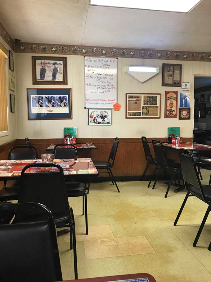 The dining area feels frozen in time, where conversations happen face-to-face and nobody's rushing you through your second coffee refill.