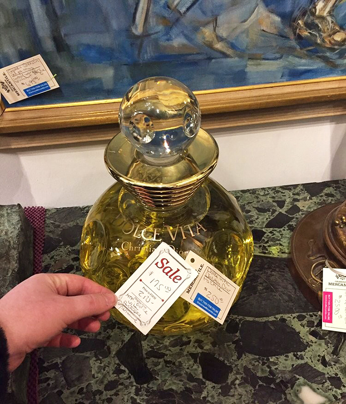 A perfume bottle grand enough to make your bathroom feel like the fragrance counter at Neiman Marcus.