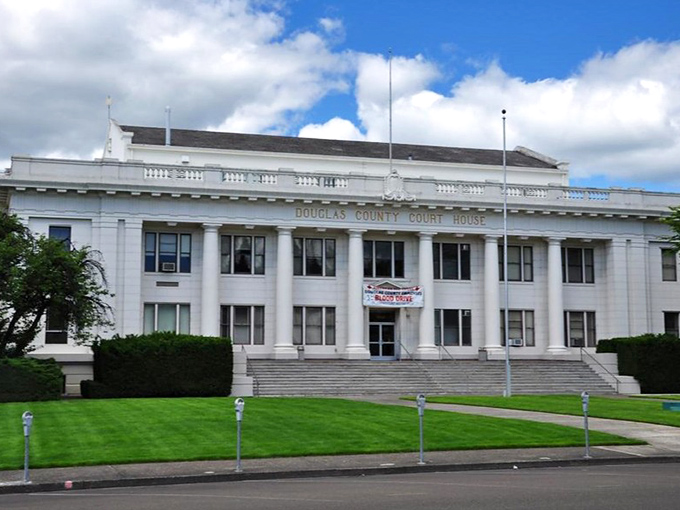 Douglas County Courthouse's stately columns and pristine lawn create a civic centerpiece that would make any town proud.