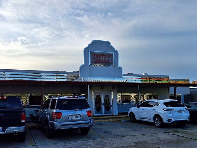 Duffy's Diner glows with retro charm at twilight &ndash; the kind of place where the waitress might still call you "hon" and mean it.