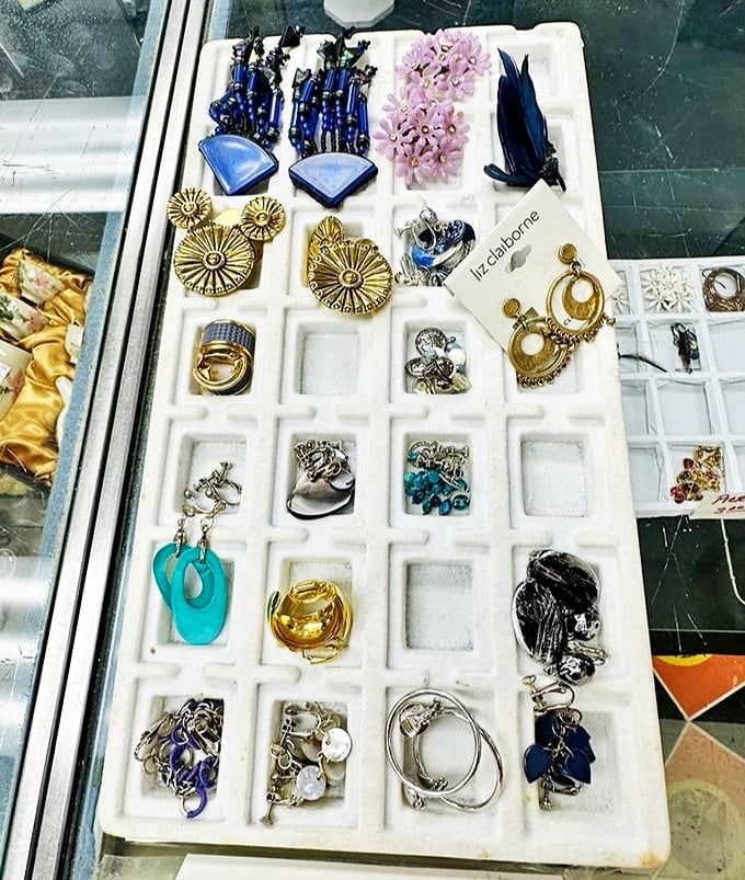 A jewelry display that proves one person's "I never wear this anymore" becomes another's "Where did you get that amazing piece?"