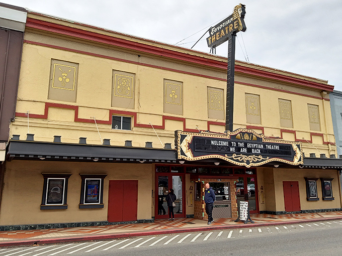The Egyptian Theatre's distinctive facade promises entertainment with a side of architectural flair&mdash;a cultural landmark that's been the heart of downtown for generations.