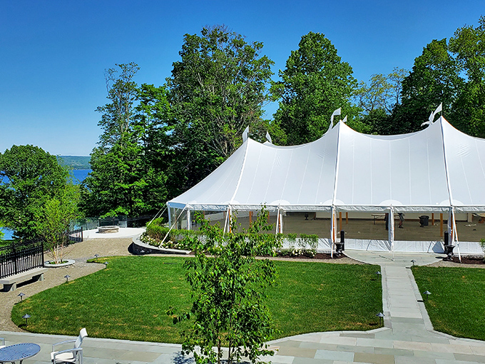 Summer concerts under canvas with Cayuga Lake as the backdrop. Even Mozart would approve of these acoustics and views.