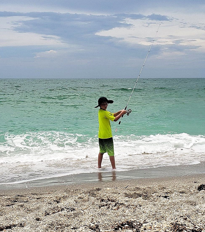 The age-old Florida tradition of surf fishing. No fancy equipment needed&mdash;just patience, hope, and the Gulf's bounty at your feet.