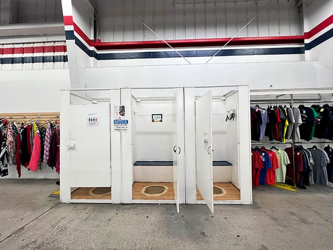 Fitting rooms that have witnessed countless fashion epiphanies. "It fits!" moments happen daily behind these humble doors.