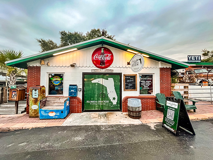 The Florida Cracker Tap Room embodies Old Florida charm with its vintage Coca-Cola sign – nostalgia you can taste without breaking the bank.