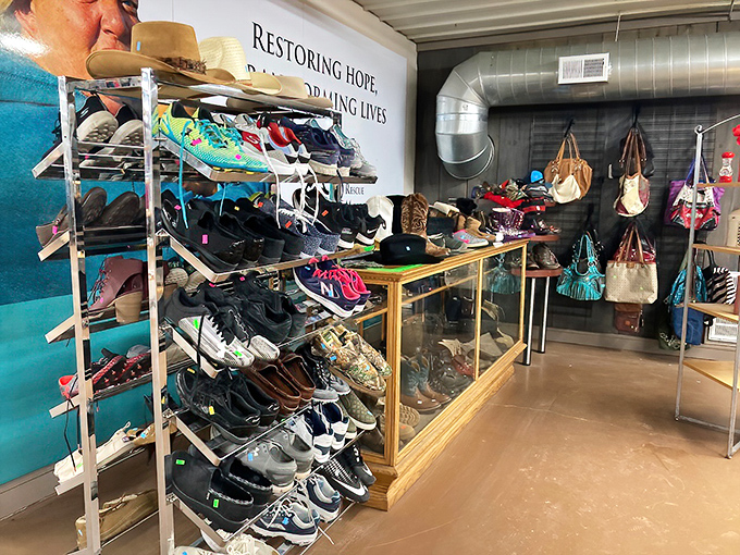 Shoe heaven exists, and it's organized by size. Finding your perfect pair here feels like winning a scavenger hunt designed by footwear fairies.